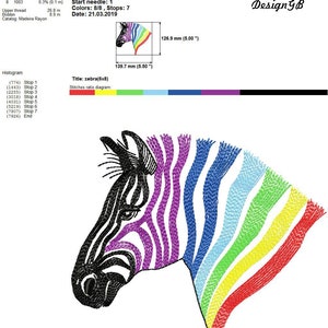 Rainbow Zebra Machine Embroidery Design, Embroidery Zebra, Embroidery ...