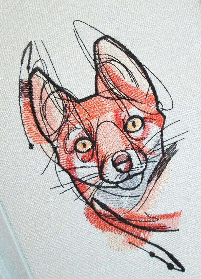Fox Head Machine Embroidery Design Embroidery Fox Embroidery | Etsy