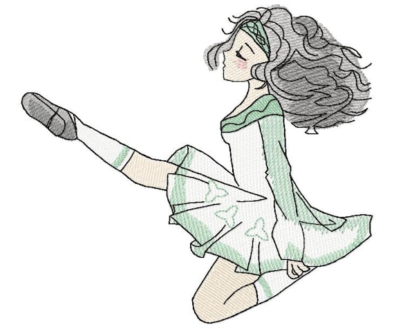 Irish Dancer Machine Embroidery Design Embroidery Dancing - Etsy
