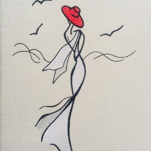Female Art Machine Embroidery Design, Embroidery Female, Minimalist Art ...