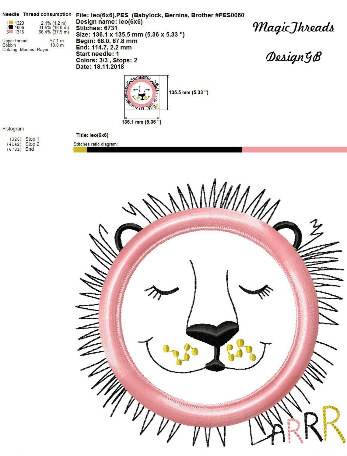 Leo Fringe Machine Embroidery Design, Embroidery Leo, Kids Design ...