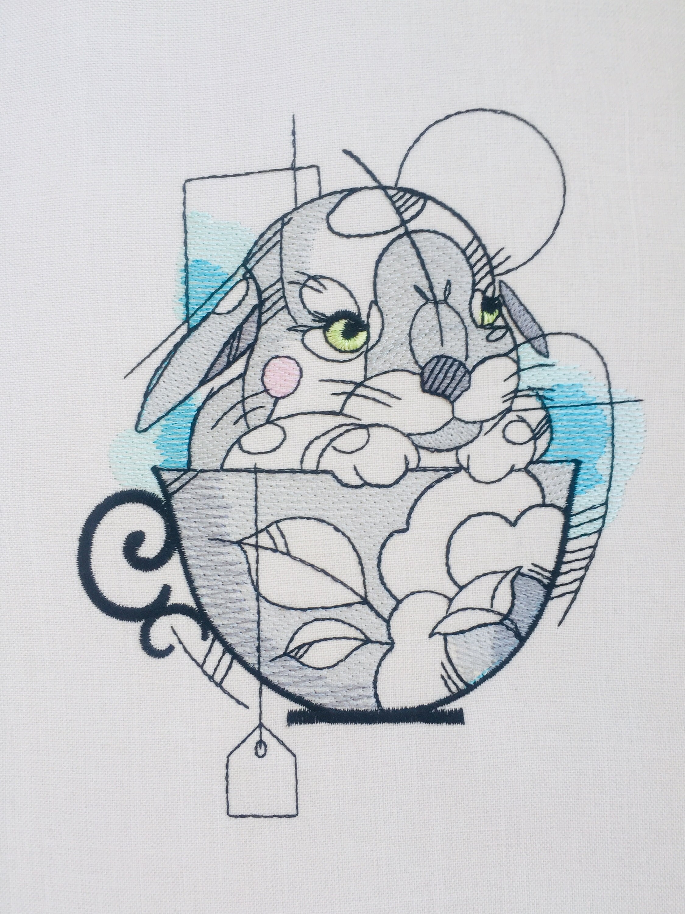 Rabbit Machine Embroidery Design Embroidery Rabbit Rabbit in - Etsy