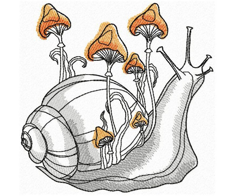 Forest Snail Machine Embroidery Design Embroidery Snai | Etsy