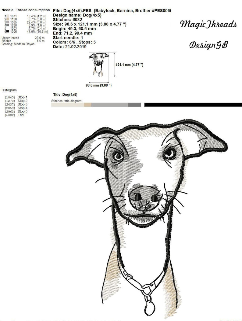 Dog Machine Embroidery Design, Dog Design, Embroidery Dog, Dog Head ...