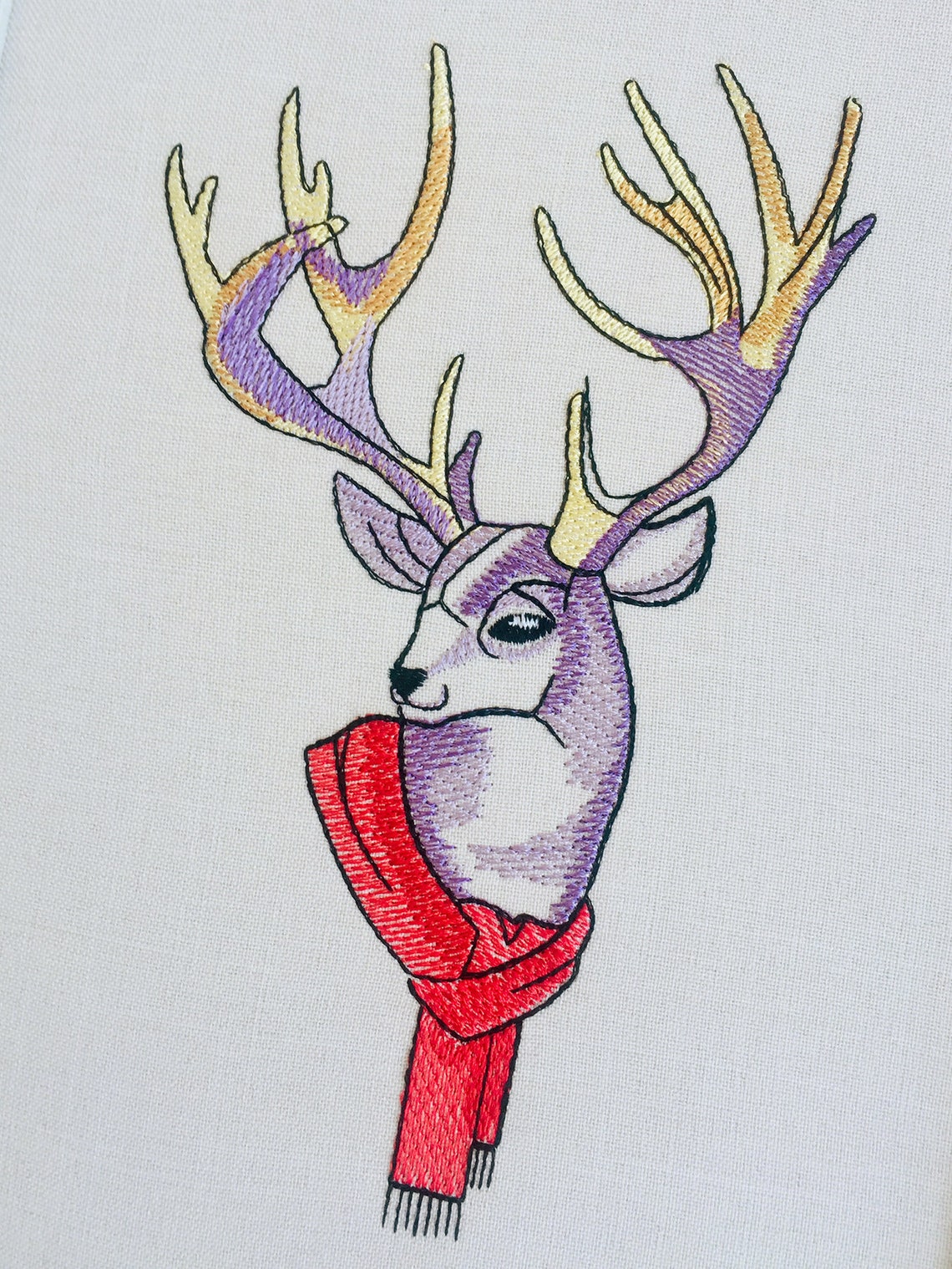 Winter Deer Machine Embroidery Design Embroidery Winter Deer - Etsy