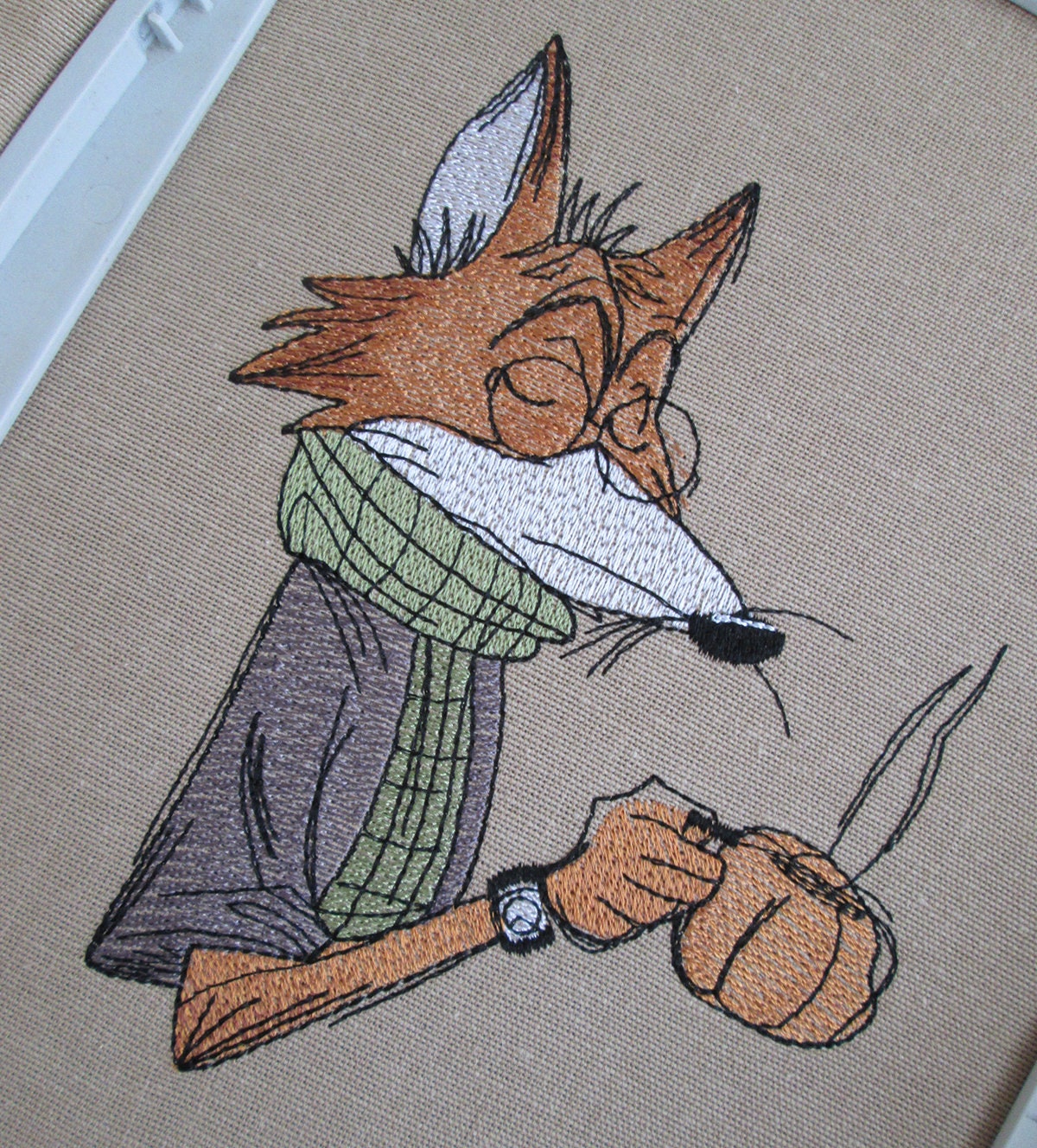Fox Good Morning Machine Embroidery Design Embroidery Fox - Etsy