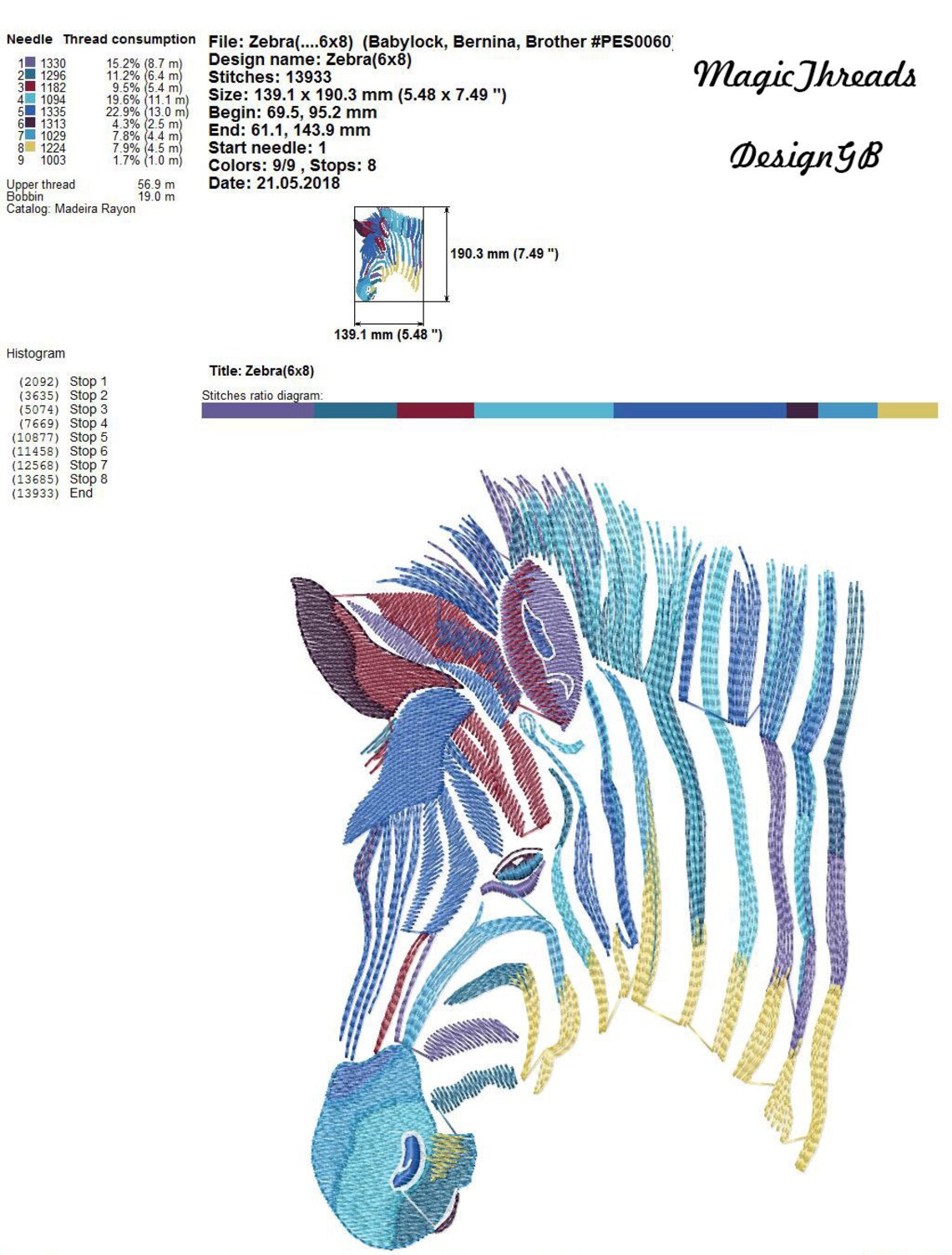 Rainbow Zebra Machine Embroidery Design Embroidery Zebra - Etsy