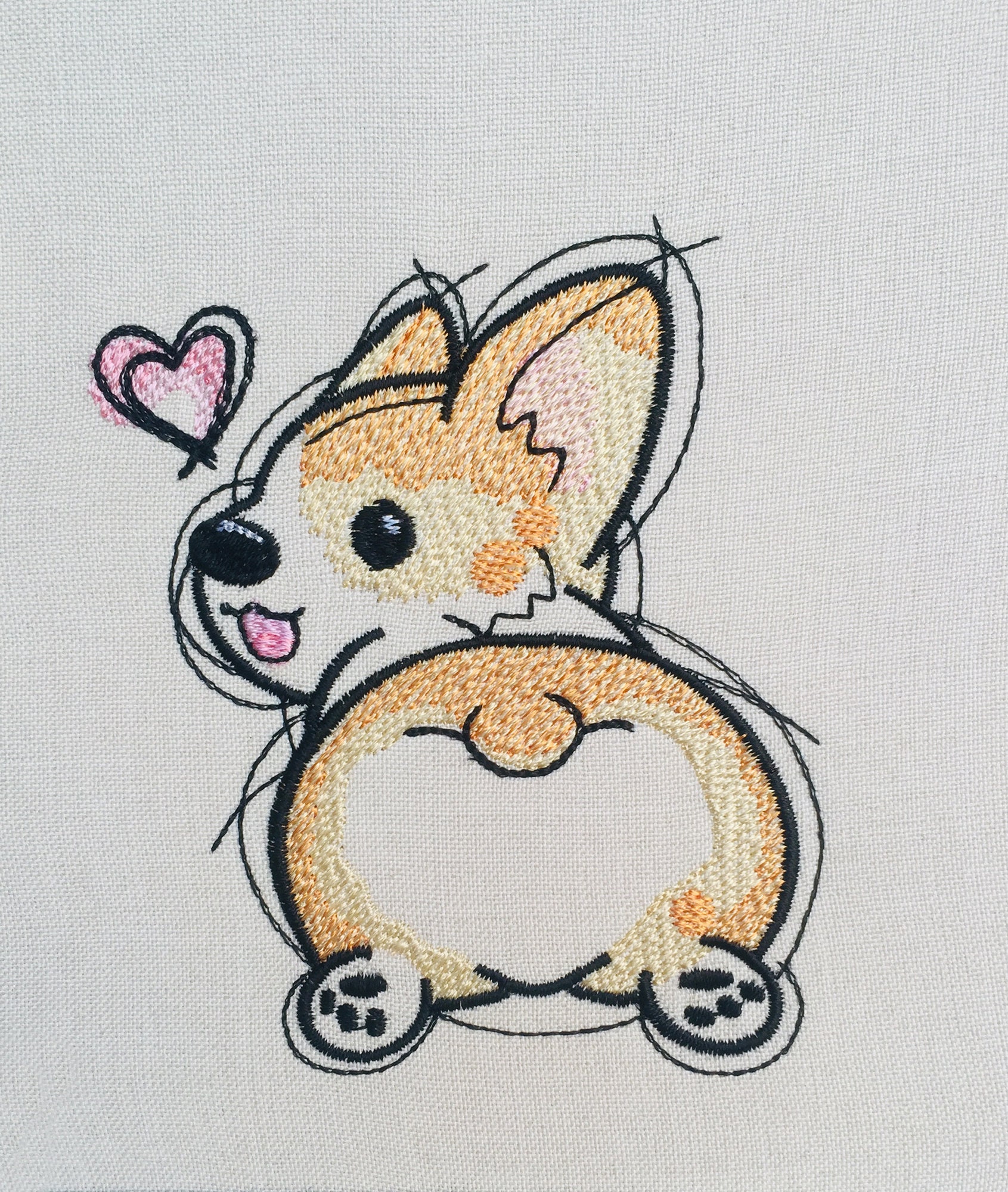 Corgi Love Machine Embroidery Design Embroidery Corgi Corgi - Etsy