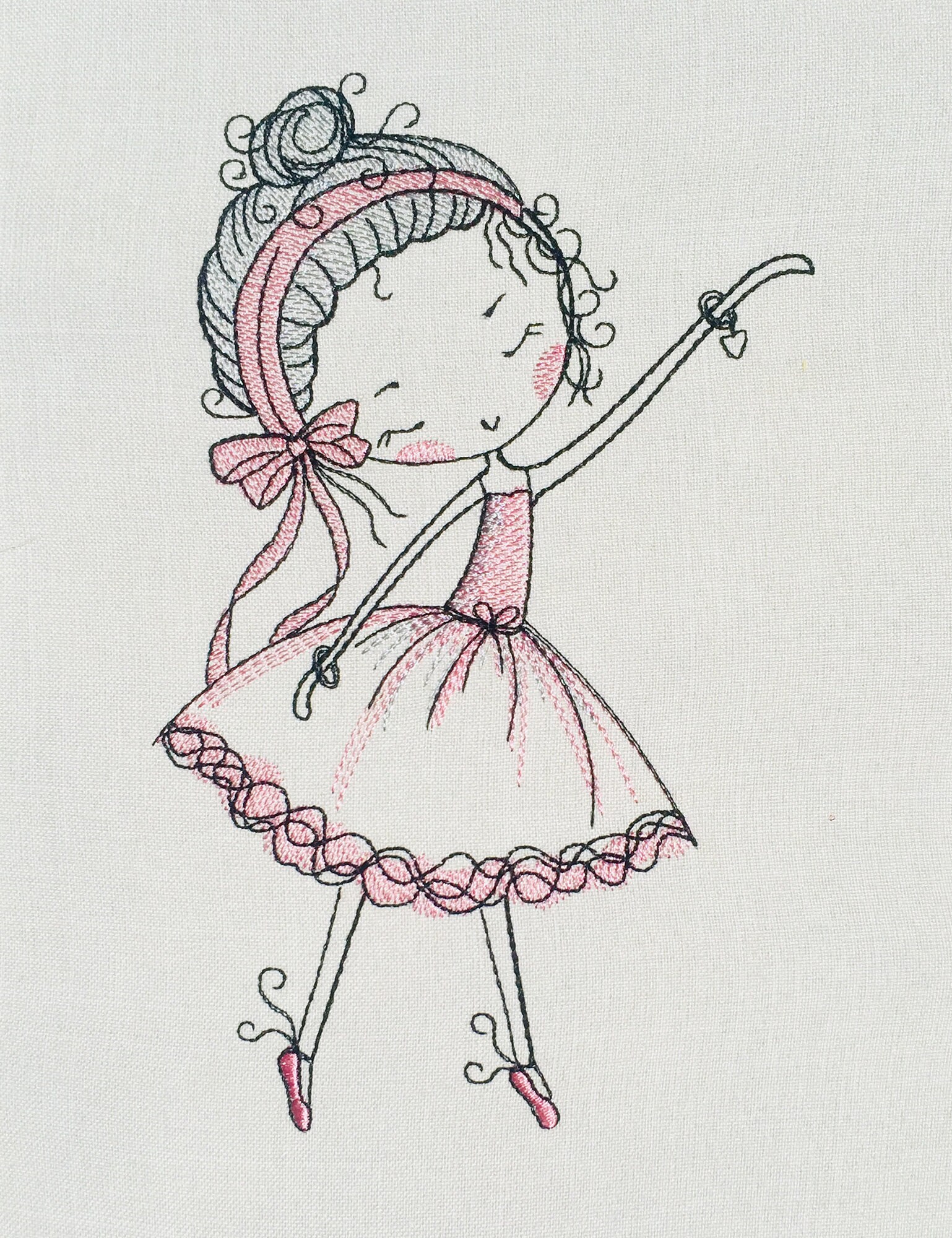 Ballerina Machine Embroidery Design, Embroidery Ballerina, Kids Design ...