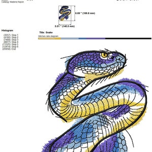 Painted Snake Machine Embroidery Design, Embroidery Reptile, Embroidery ...