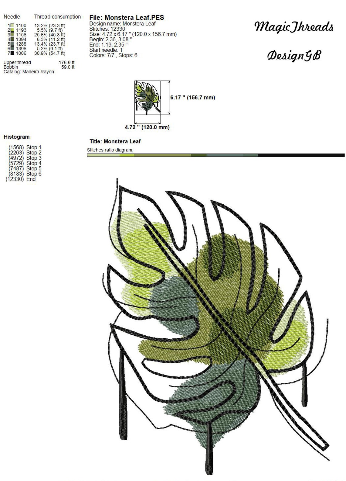 Monstera Leaf Machine Embroidery Designs Monstera Embroidery - Etsy