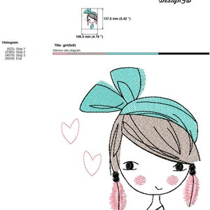 Cute Girl Machine Embroidery Design, Embroidery Girl, Kids Design 4*4 ...