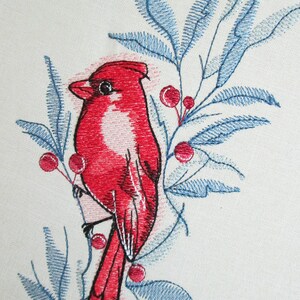 Red Cardinal Machine Embroidery Design, Cardinal Embroidery, Wild Bird ...