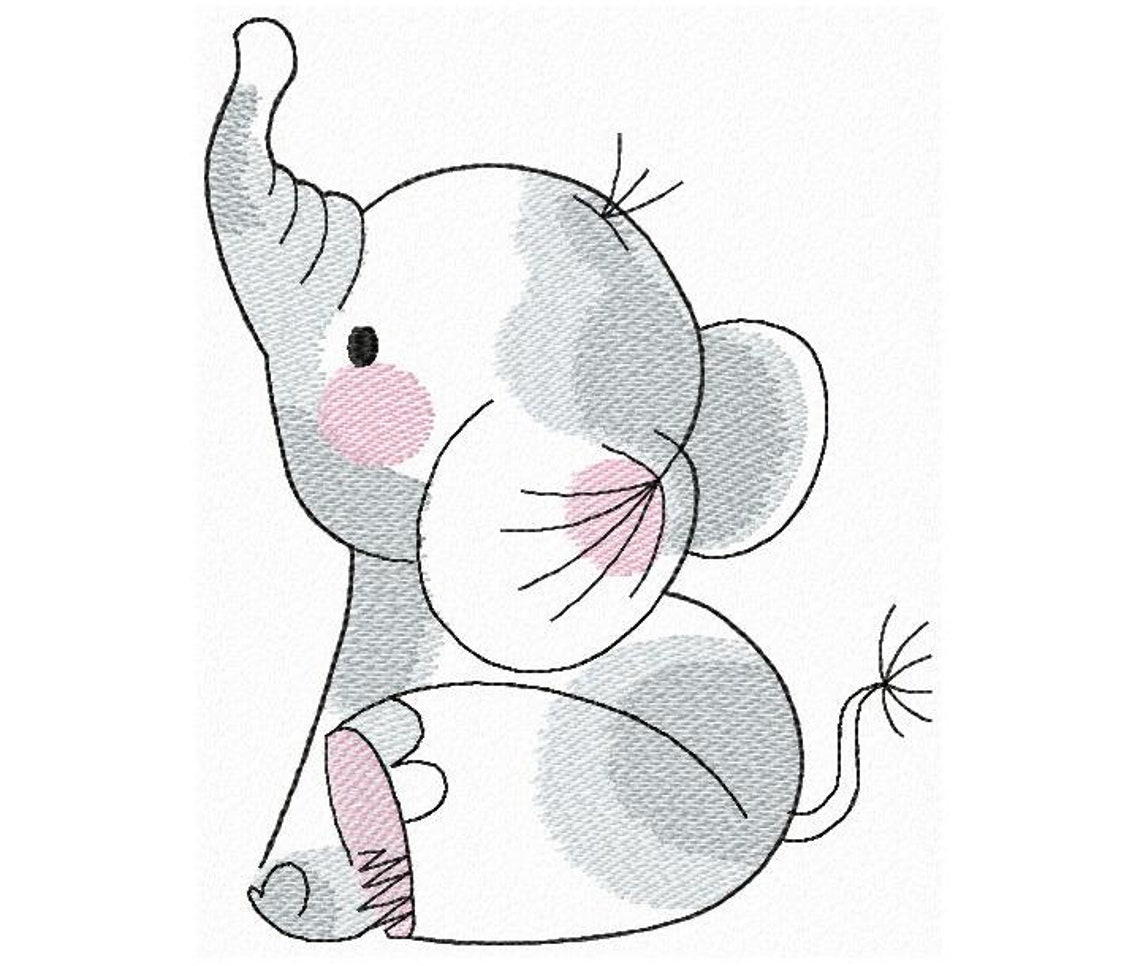 Baby Elephant Machine Embroidery Design Embroidery Elephant - Etsy