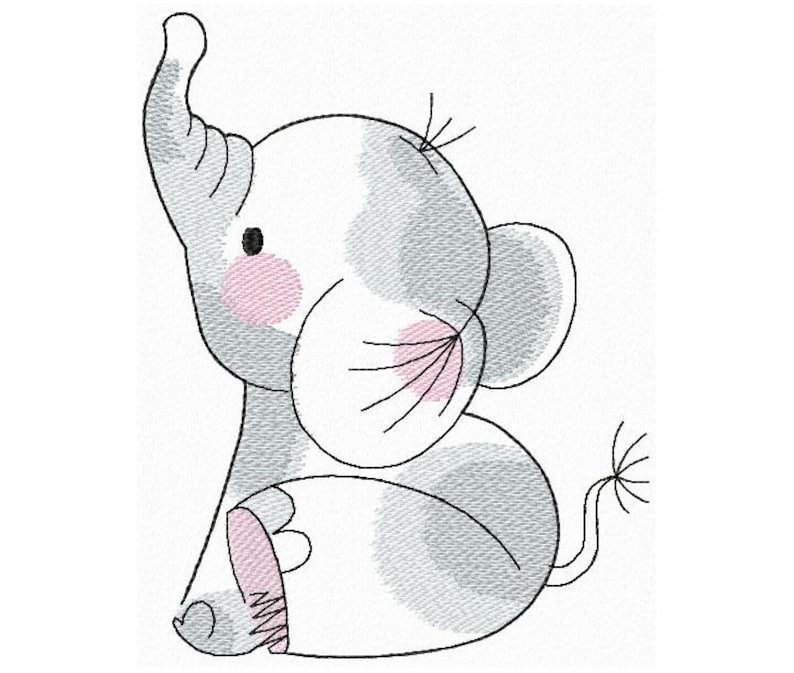 Baby Elephant Machine Embroidery Design Embroidery Elephant - Etsy