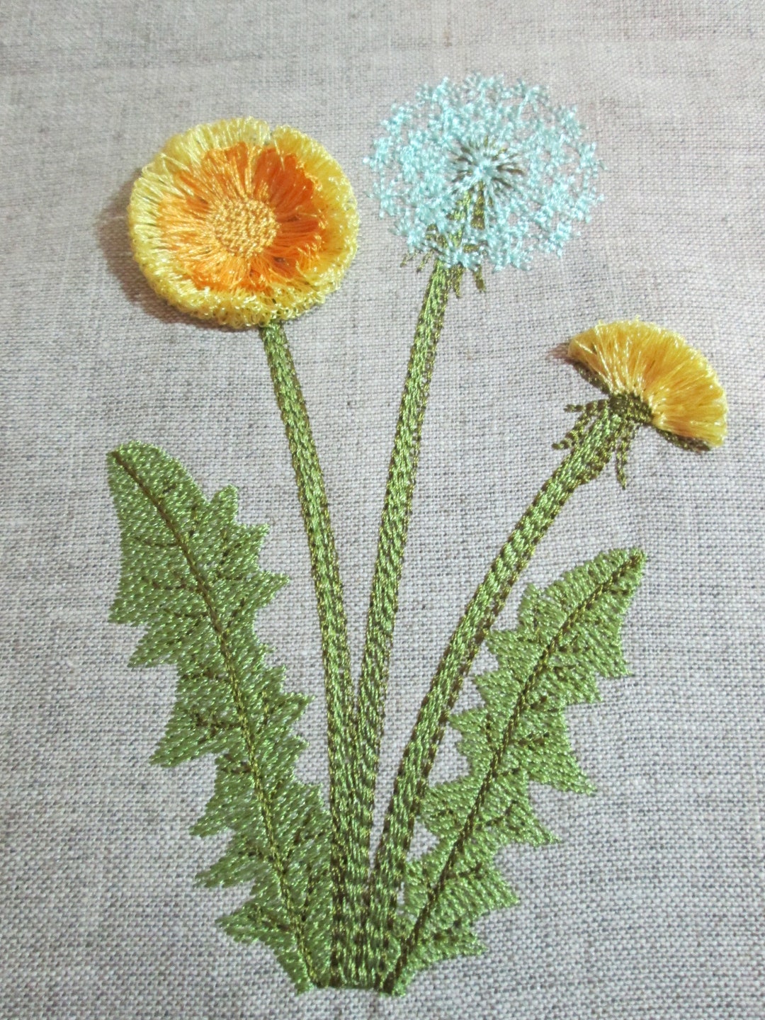 Spring Dandelion Fringe Machine Embroidery Design, Sunny Flower ...