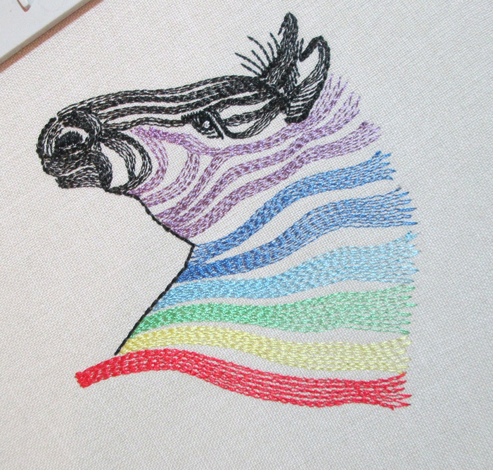 Rainbow Zebra Machine Embroidery Design Embroidery Zebra - Etsy