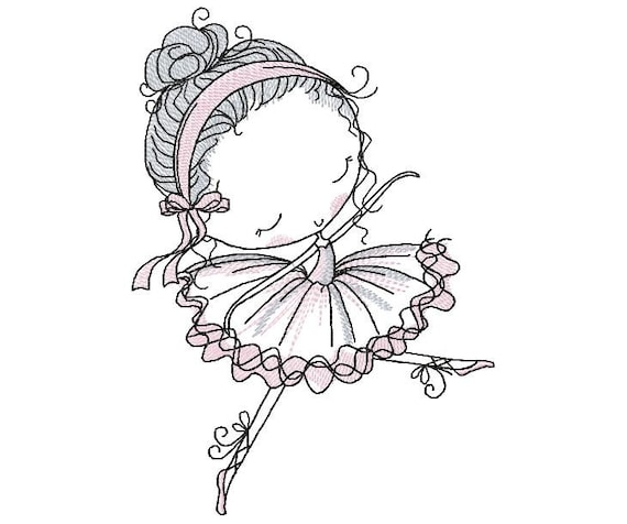 Ballerina Machine Embroidery Design Embroidery Ballerina | Etsy