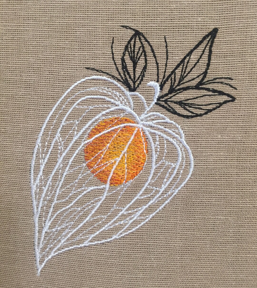 Winter Cherry Machine Embroidery Design, Winter Cherry Design, Flower ...