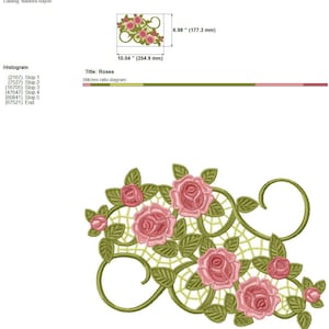 Roses Cutwork(richelieu) Lace Machine Embroidery Design, Embroidery ...