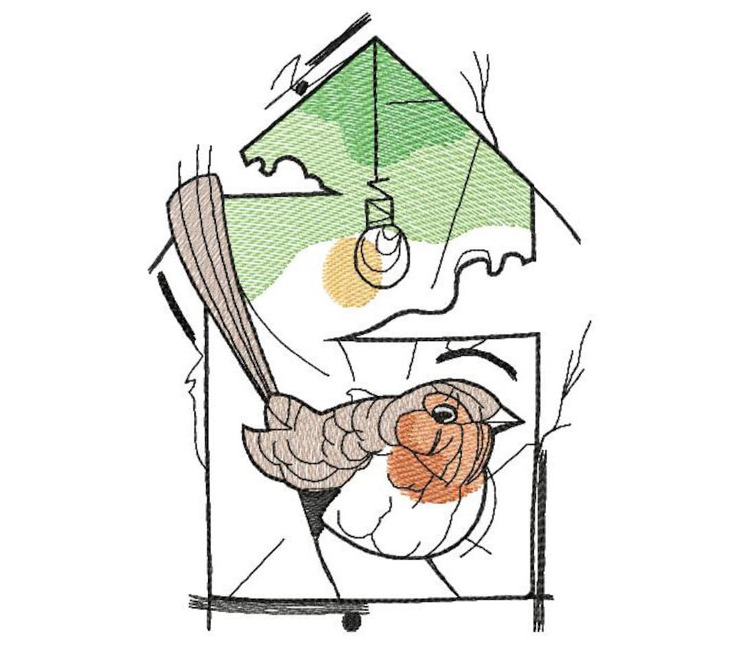 Bird Nest Machine Embroidery Design, Embroidery Bird, Painted Bird ...