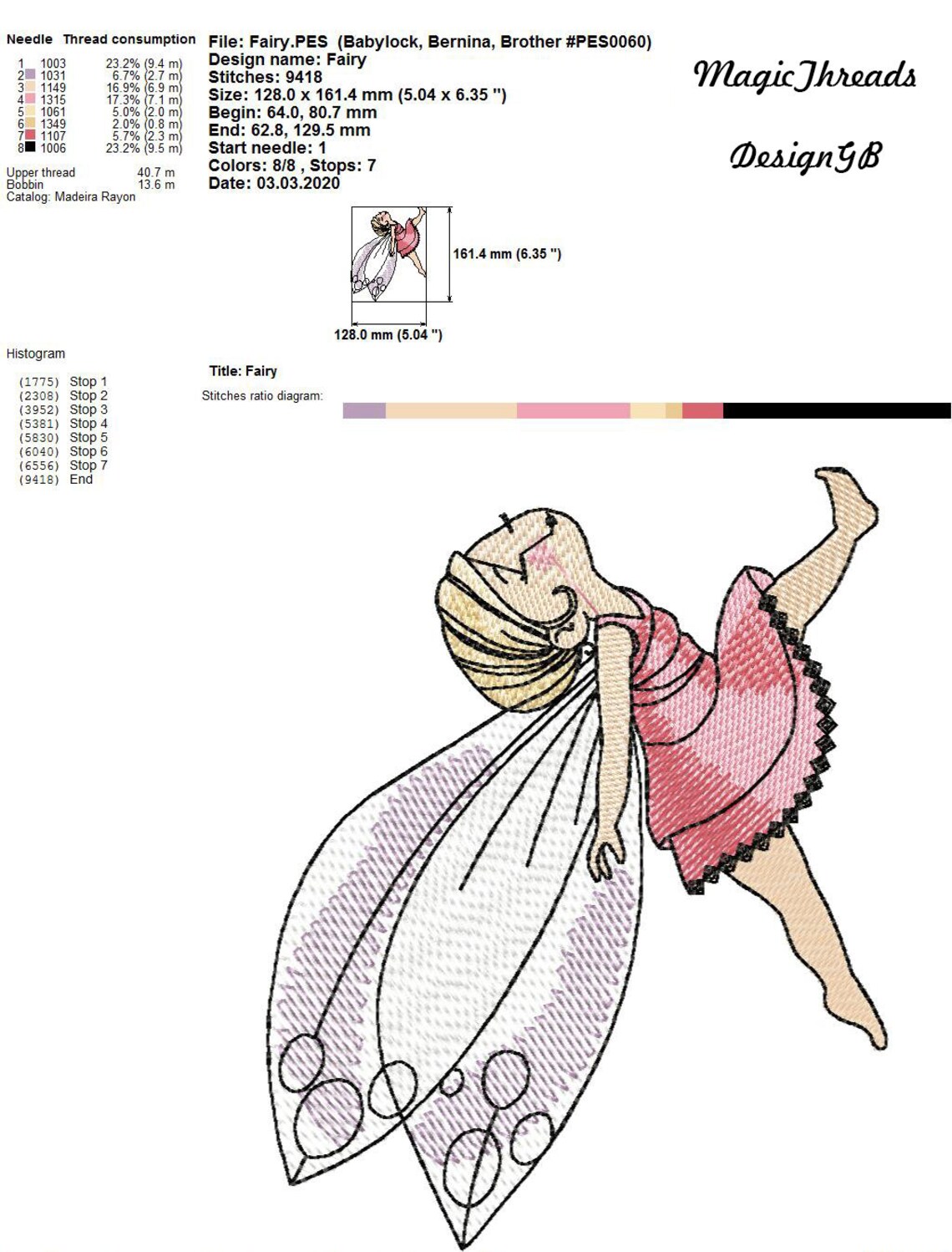 Pink Fairy Machine Embroidery Design Embroidery Fairy Flower | Etsy