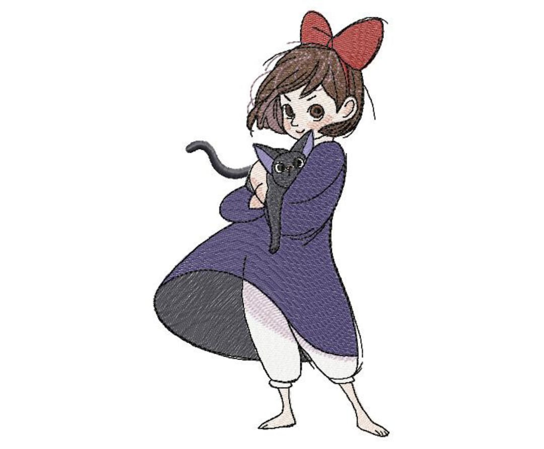 Kiki and Jiji Machine Embroidery Design, Embroidery Kiki, Kiki's ...