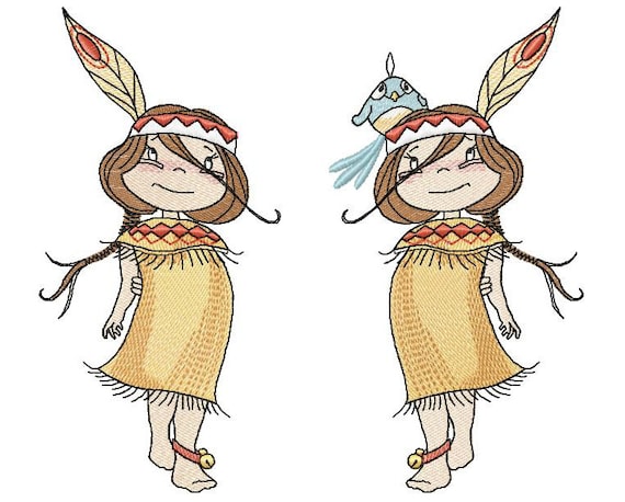 Native Little Girl Machine Embroidery Design Embroidery Girl | Etsy