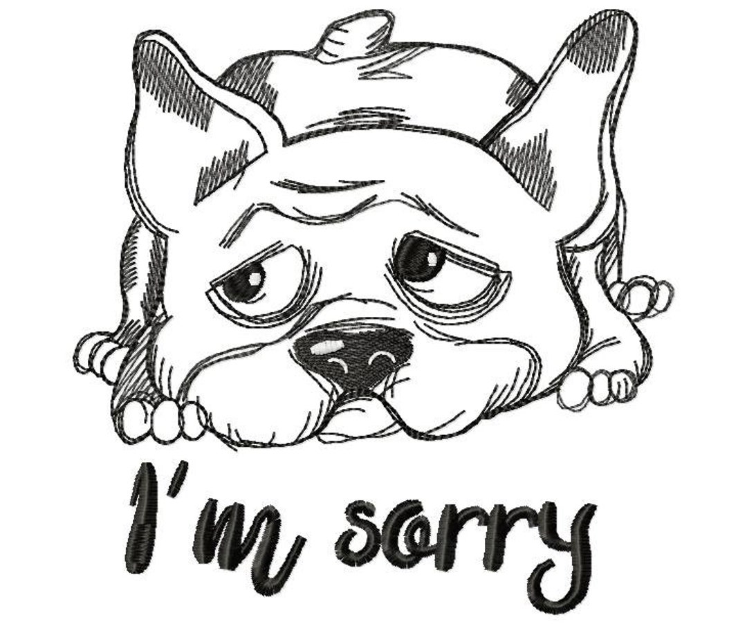 Dog Machine Embroidery Design,embroidery Dog, Dog I'm Sorry, Pets ...