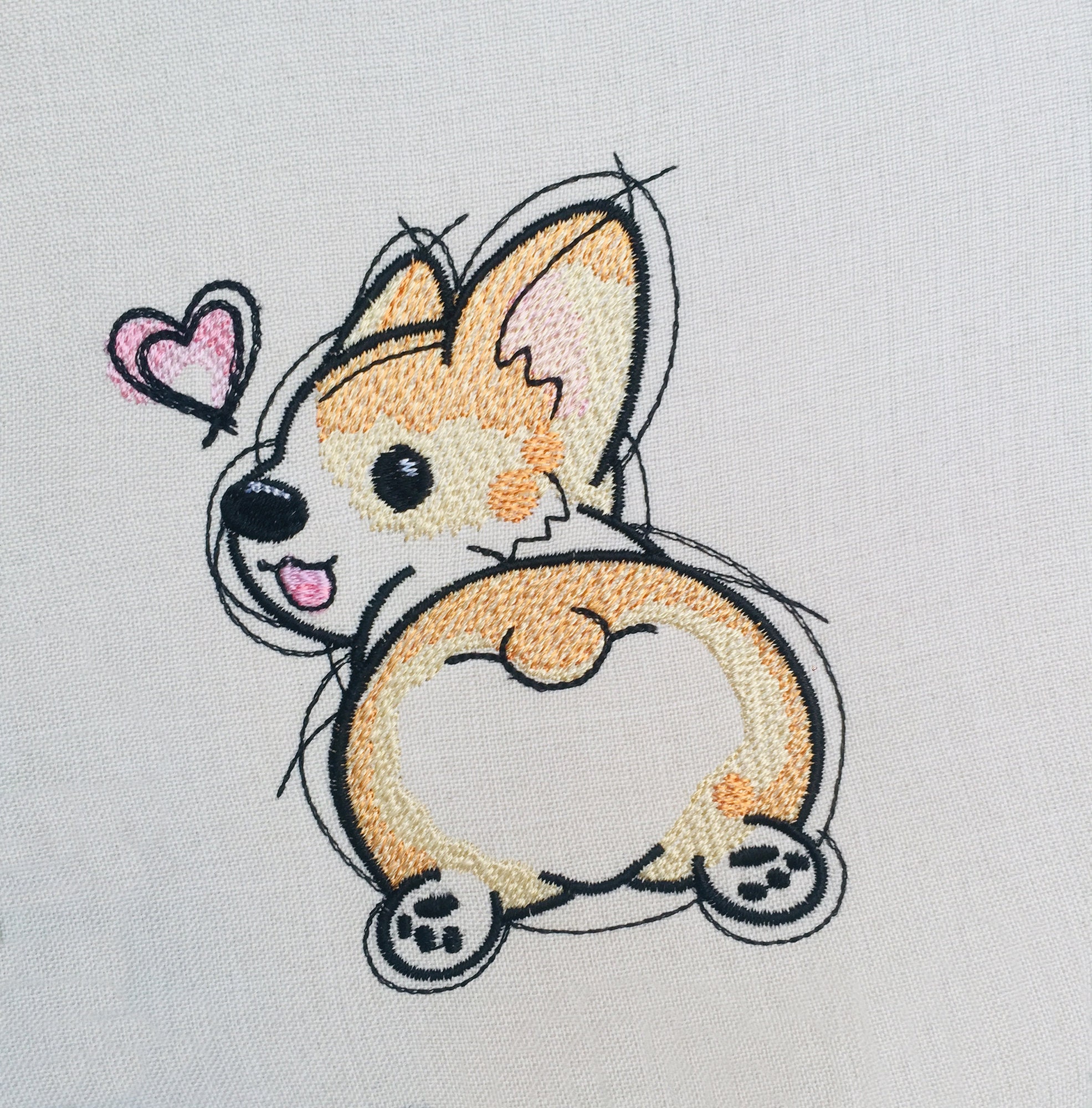 Corgi Love Machine Embroidery Design Embroidery Corgi Corgi - Etsy