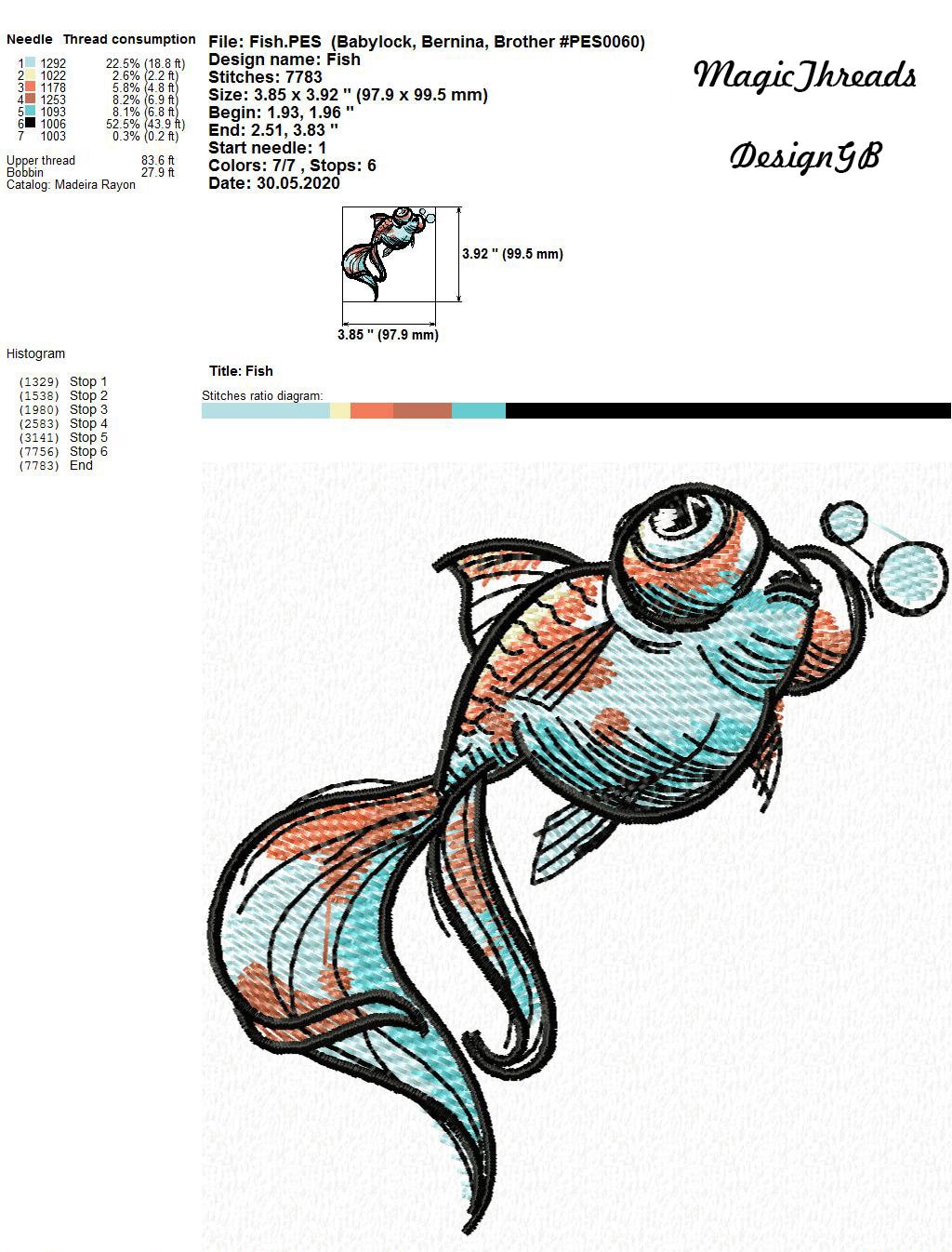 Fish Machine Embroidery Design Embroidery Fish Marine Design - Etsy
