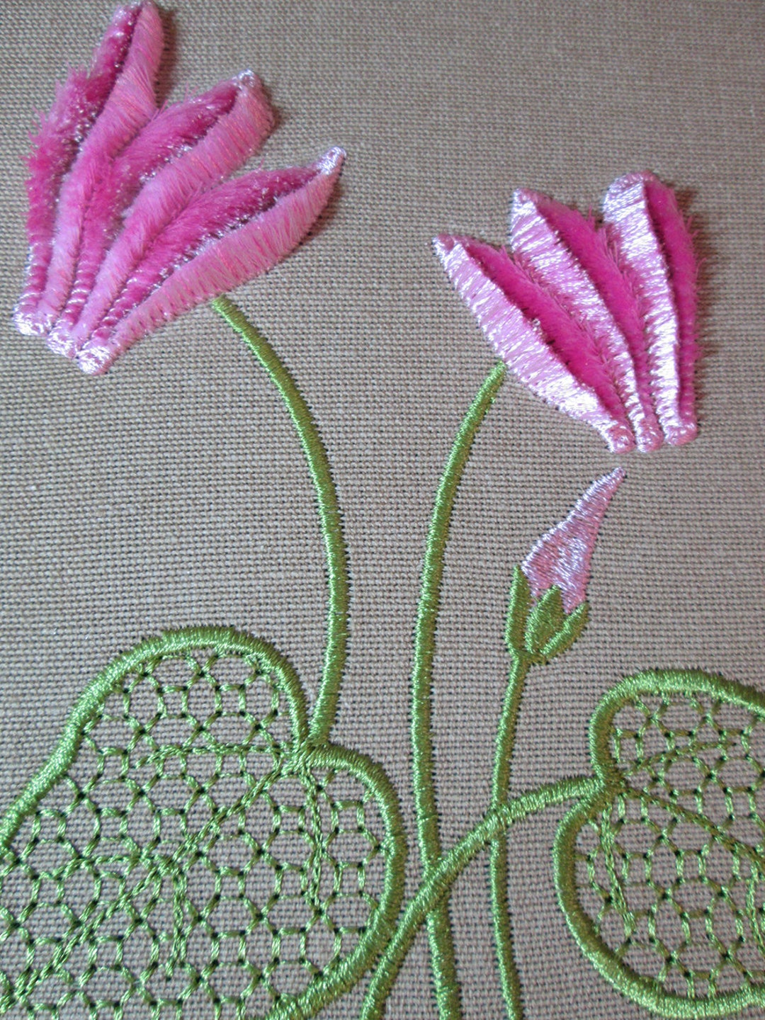 Cyclamen Velvet Machine Embroidery Designs, Cyclamen Embroidery, Flower ...