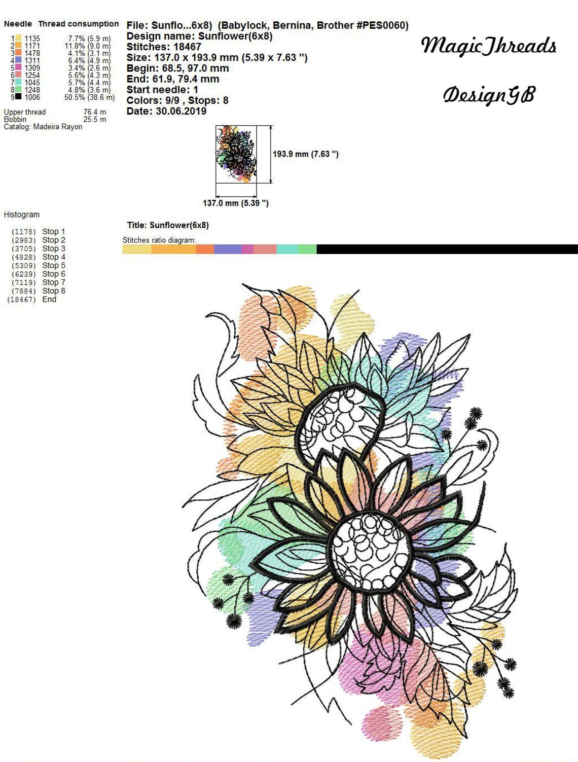 Sunflower Machine Embroidery Designs Sunflower Embroidery - Etsy