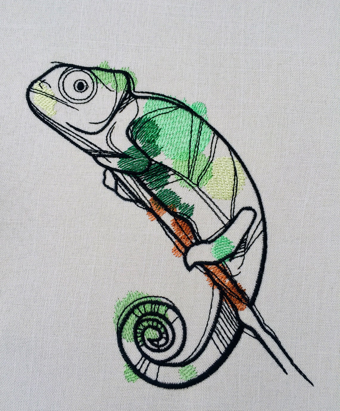 Chameleon Machine Embroidery Design, Embroidery Chameleon, Embroidery ...