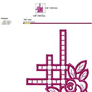 Corner Roses Cutwork(richelieu) Machine Embroidery Design, Embroidery ...