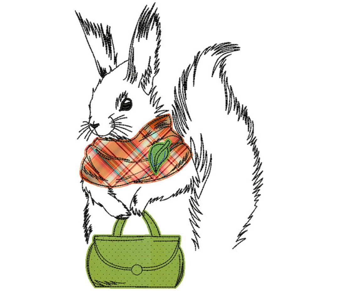 Squirrel Machine Embroidery Design Applique, Embroidery Squirrel in ...