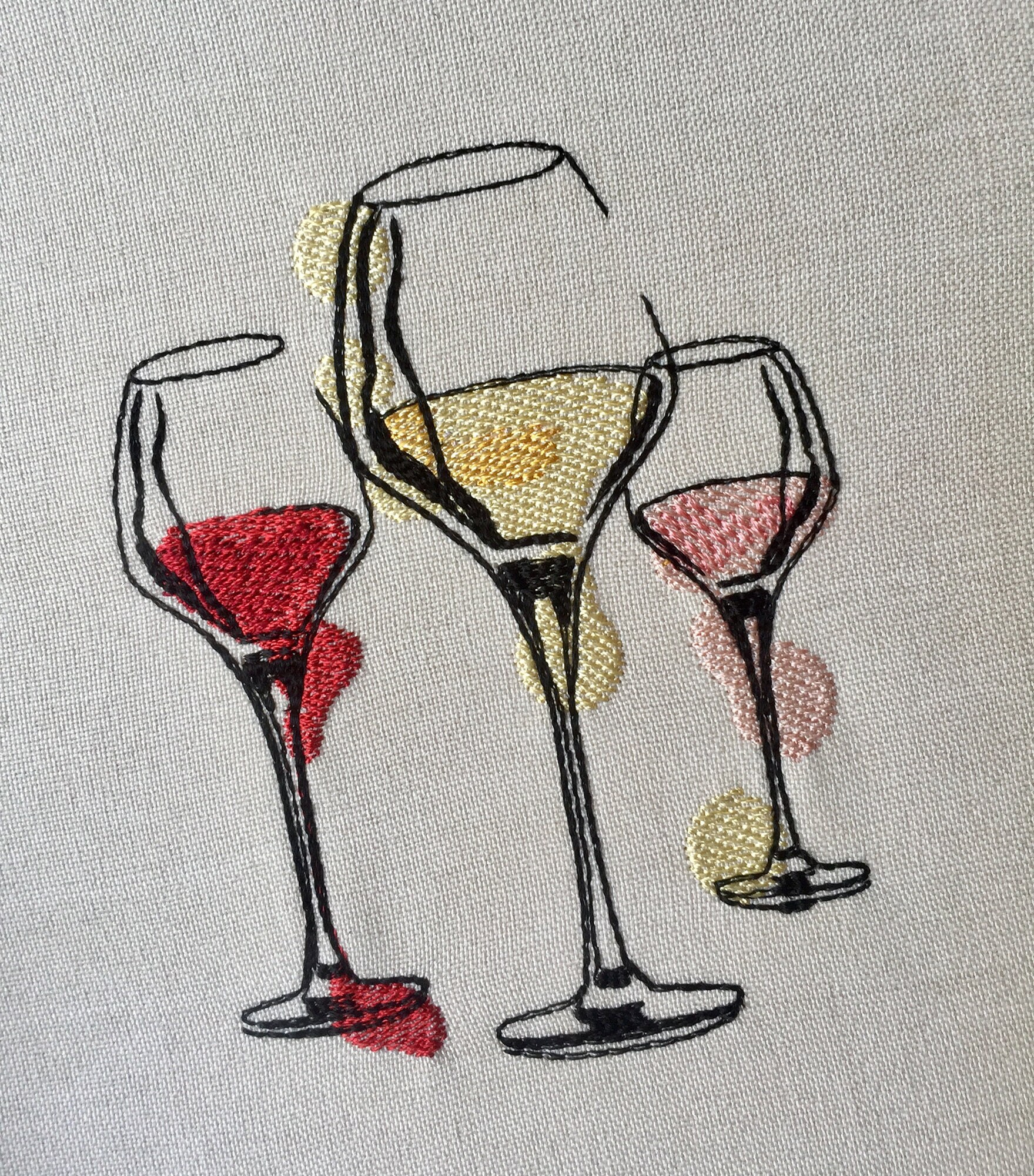 Wine in Glasses Machine Embroidery Designs, Wine Lover Embroidery ...