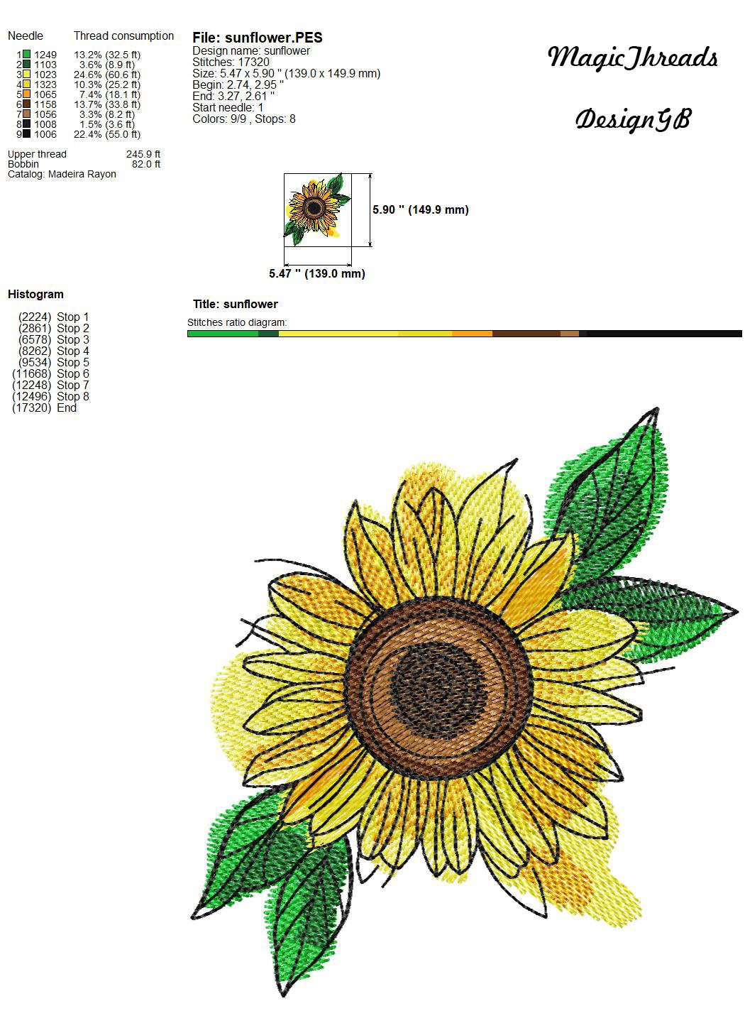 Sunflower Machine Embroidery Designs Sunflower Embroidery - Etsy
