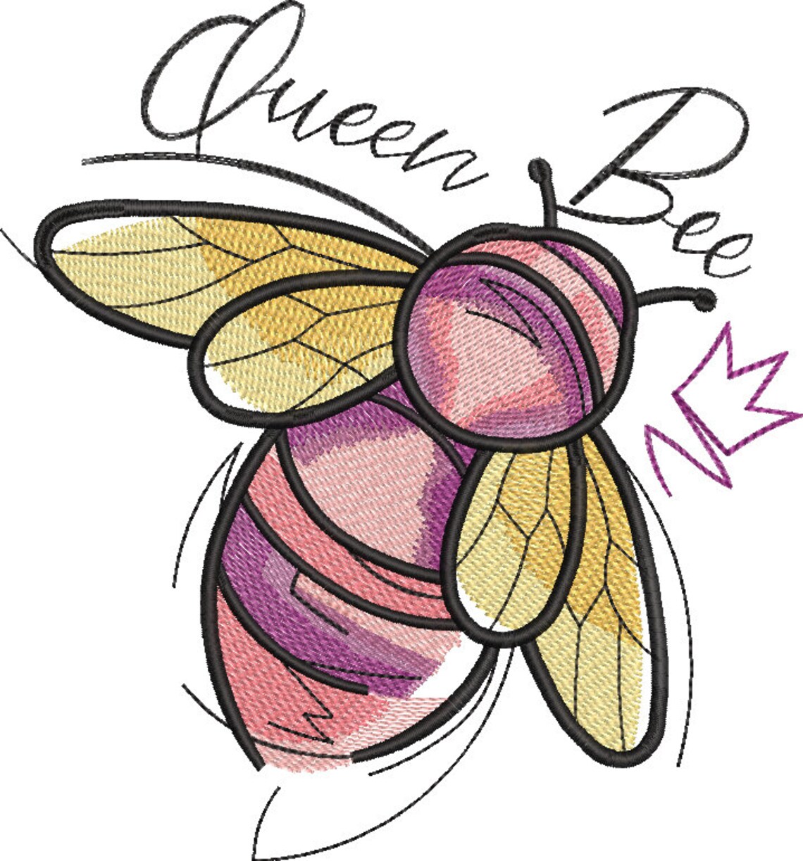 Queen Bee Machine Dembroidery Designs, Insects Embroidery 4*4, 5*7, 6*8 ...