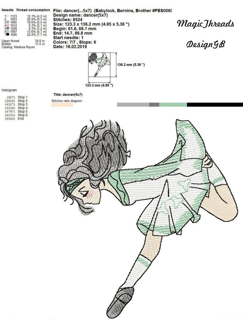 Irish Dancer Machine Embroidery Design, Embroidery Dancing, St. Patrick ...