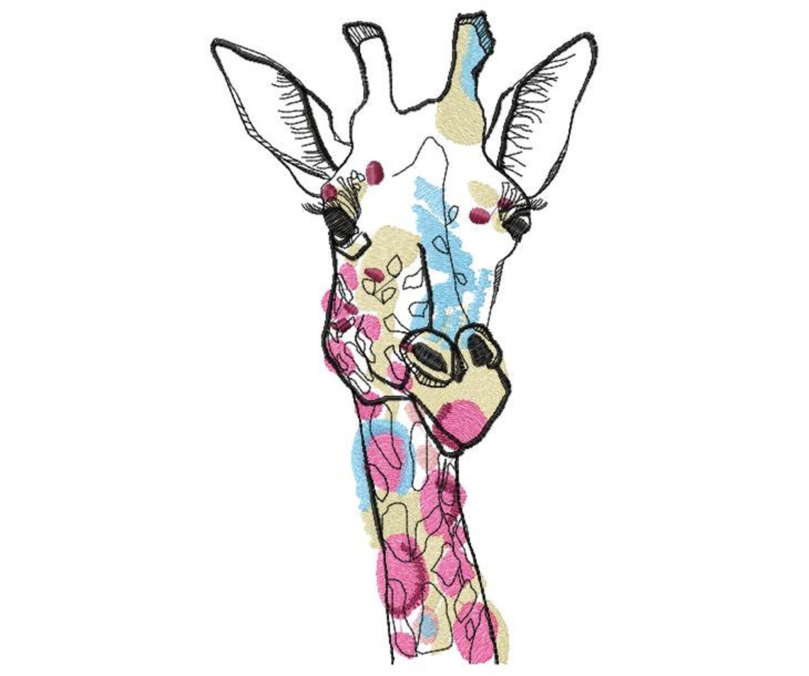 Spirit Giraffe Machine Embroidery Design Embroidery Giraffe - Etsy