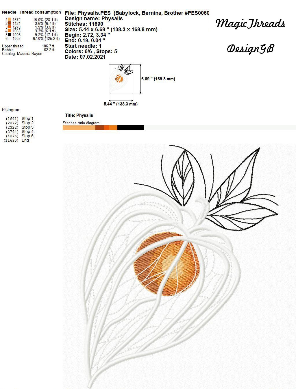 Winter Cherry Machine Embroidery Design Winter Cherry Design | Etsy