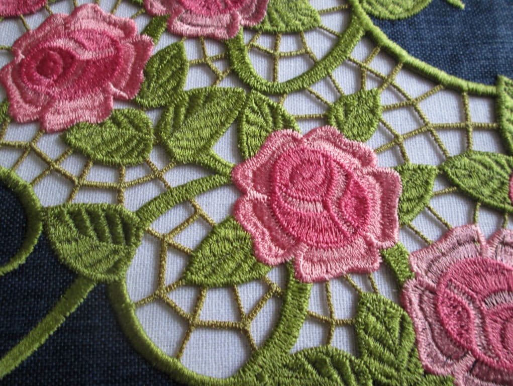 Roses Cutwork(richelieu) Lace Machine Embroidery Design, Embroidery ...