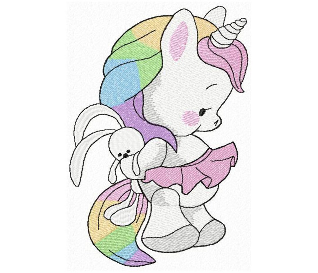 Rainbow Unicorn Machine Embroidery Design, Embroidery Unicorn, Kids ...