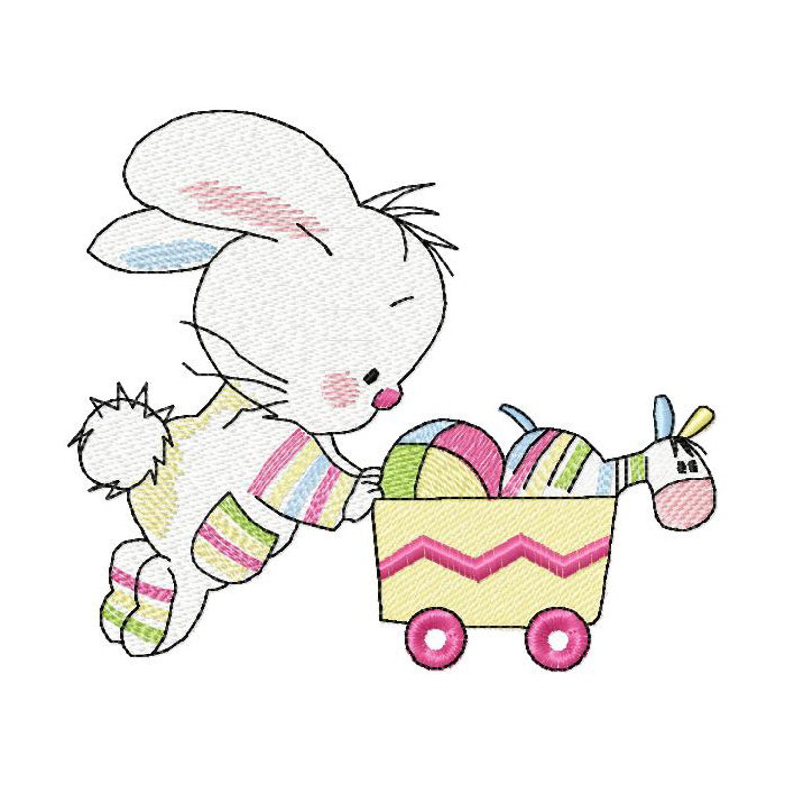 Bunny With Toys Machine Embroidery Design Embroidery Bunny - Etsy