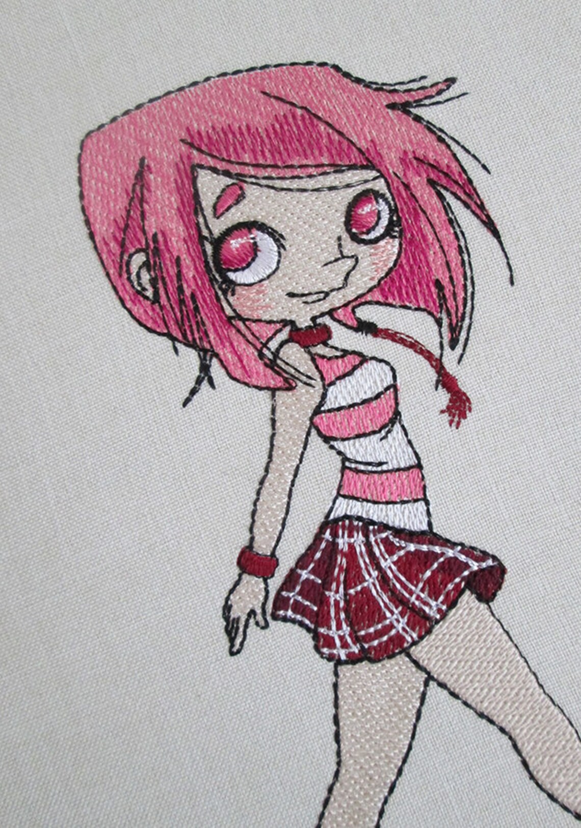 Punk Girl Machine Embroidery Design Embroidery Girl Kids - Etsy
