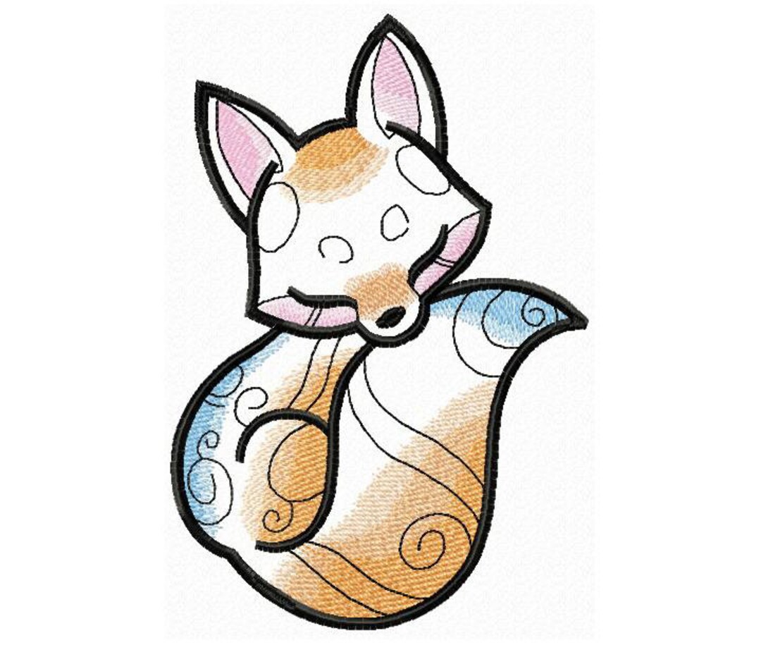 Dreaming Fox Machine Embroidery Design, Embroidery Fox, Embroidery ...