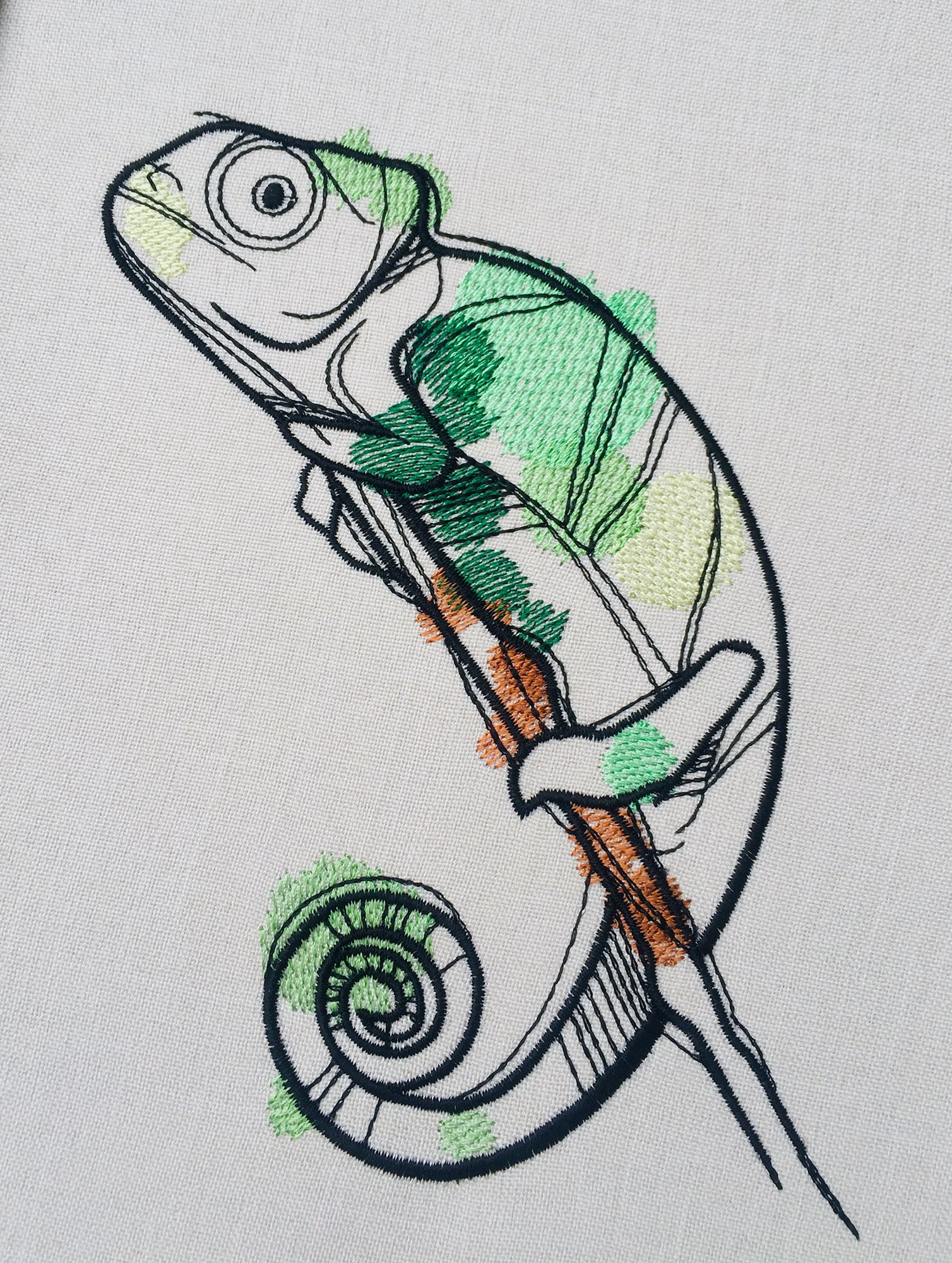 Chameleon Machine Embroidery Design, Embroidery Chameleon, Embroidery ...