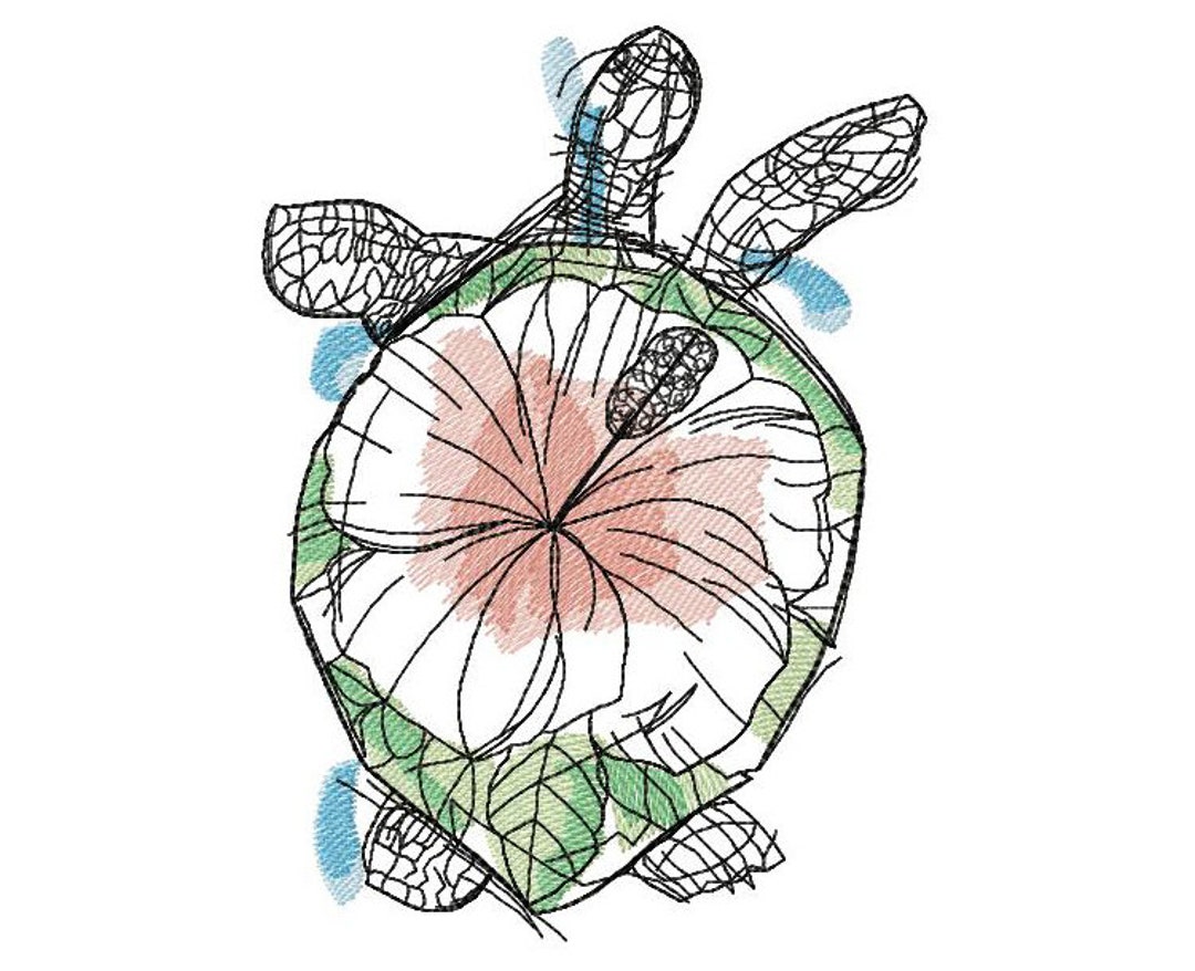 Sea Turtle Embroidery Design, Embroidery Turtle, Turtle Design, Marine ...