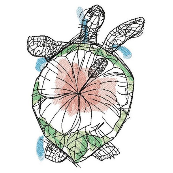 Turtle Embroidery - Etsy